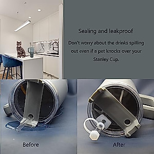 Universal size Stanley spill stopper 9 pcs, Stanley cup accessories,Stanley leak stopper Suitable for Stanley Cup H1.0/2.0 40oz/ 30oz. (Black and White)