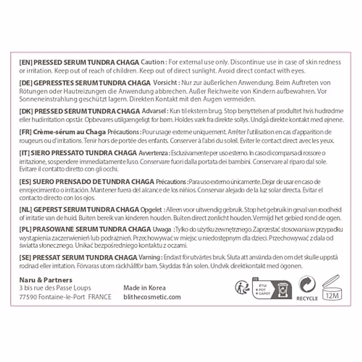 BLITHE Pressed Serum Chaga Mushroom - Advanced Skin Tightening Cream for Face, Face Tightening and Lifting Formula for a Natural Face Lift 1.68oz