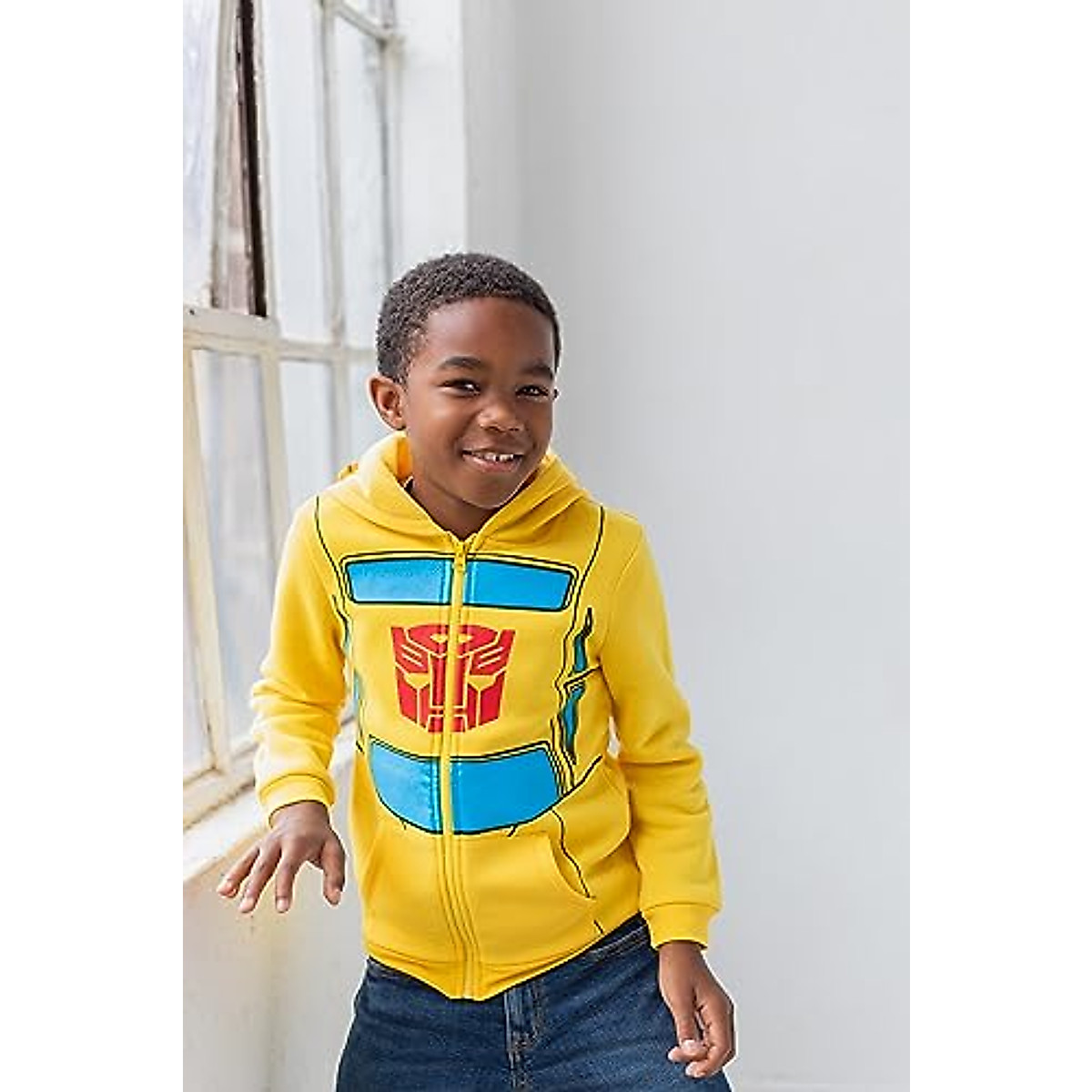 Transformers Bumblebee Little Boys Cosplay Fleece Pullover Hoodie Yellow 6-7