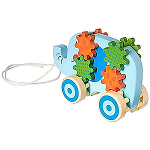 Applesauce 98405 Wooden Pull Toys Infant Development Educational Baby Toys, Blue