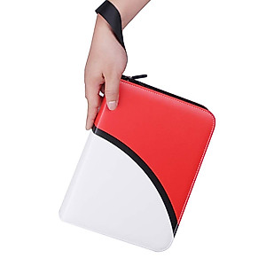 Carrying Case Binder Fit for Pokemon Cards, Trading Card Binder Holds Up to 400 Standard Size Cards, Famard Card Sleeves with 50 Premium 4-Pocket Pages