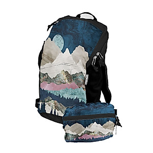 ChicoBag Travel Pack rePETe Recycled Backpack w/Built-In Pouch & Carabiner Clip | Perfect for Outdoor Activities | Eco-Conscious Packable Reusable Bookbag | Poseidon (Pack of 1)