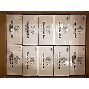 [Pack of 2000] Fuye Blue Disposable Face Masks | Protective 3-Ply Breathable Comfortable Nose/Mouth Coverings for Home & Office | Elastic Ear Loop 3-Layer Safety Shield for Adults/Kids.