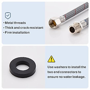 RULIA Faucet Supply Hose Connector, 11.8" Length x 9/16 Female x 9/16 Male Faucet Extension Hose, Nylon Braided Supply Line, 2-Pack, RB2030