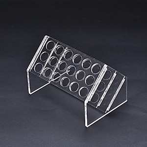 uxcell Slant Rack Acrylic Test Tube Holder 18 Wells for 10ml/15ml Centrifuge Tubes Clear