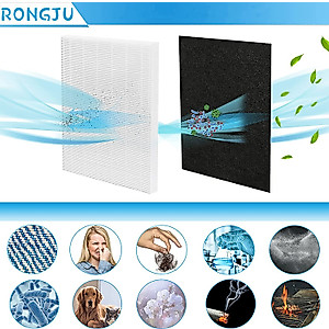 RONGJU C545 Replacement Filter 2 Filters + 8 Activated Carbon Pre Filters Compatible with Winix C545, Compare to Part S Filter 1712-0096-00