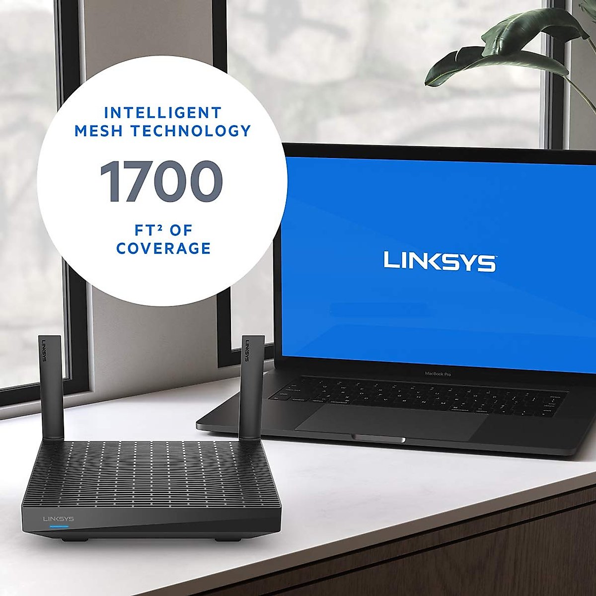 Linksys Mesh Wifi 6 Router, Dual-Band, 1,700 Sq. ft Coverage, 25+ Devices, Supports Guest WiFi, Parent Control, Speeds up to (AX1500) 1.5Gbps - MR7310