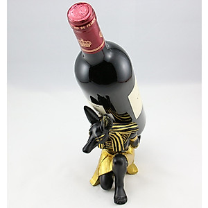 Fantasee Anubis God Wine Rack Holder Ancient Egyptian Deity Wine Bottle Stand Rack Premium Resin Material Novelty Gift for Kitchen Home Room Decoration (Resin - Anubis)