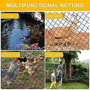 Bird Netting 25'x50' with 2.4" Square Mesh Garden Netting Bird Net for Chicken Coop, Poultry Netting Heavy Duty Nylon Netting for Garden, Aviary, Pests, Deer Fence Chicken Netting Fruit Tree Netting
