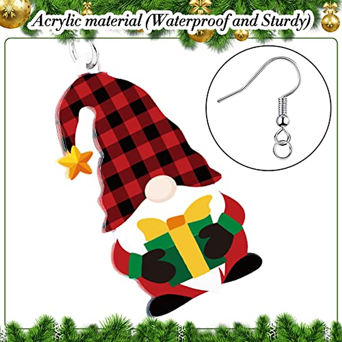 8 Pairs Gnome Earrings for Women Gnome Jewelry Gift Women's Drop and Dangle Earrings for Easter Mother's Day Summer Valentine's Day Christmas New Year (Cute Style)