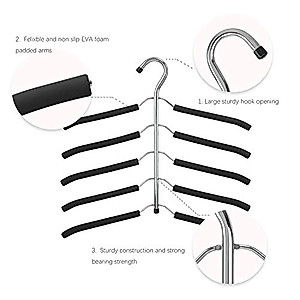 DOIOWN Blouse Tree Hangers Clothes Hangers Non Slip Space Saving Stainless Steel Shirt Hangers Sweater Hangers Coats Hangers Closet Organizer (2, Black)