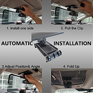 SAILEAD Sun Visor for Car - Polarized, Universal Car Visor Extender Sun Blocker, Sunglass Holder for Car Visor, Sunglasses Clip - Protects from Sun Glare, Snow Blindness and UV Rays