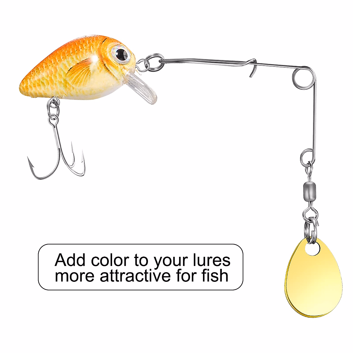 Sumind 40 Pieces Fishing Spinner Blades Spinner Bait Smooth Spoons Rigs Fishing Spoons Blades Lures Accessories(Gold)