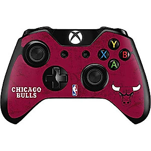 Skinit Decal Gaming Skin compatible with Xbox One Controller - Officially Licensed NBA Chicago Bulls Red Distressed Design