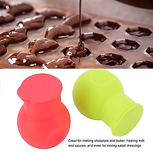 2Pcs Silicone Chocolate Melting Pot Microwave Pour Candy Butter Warmer for Mold Heat Sauce Syrup Cream, Kitchen Baking Heat Milk Sauce
