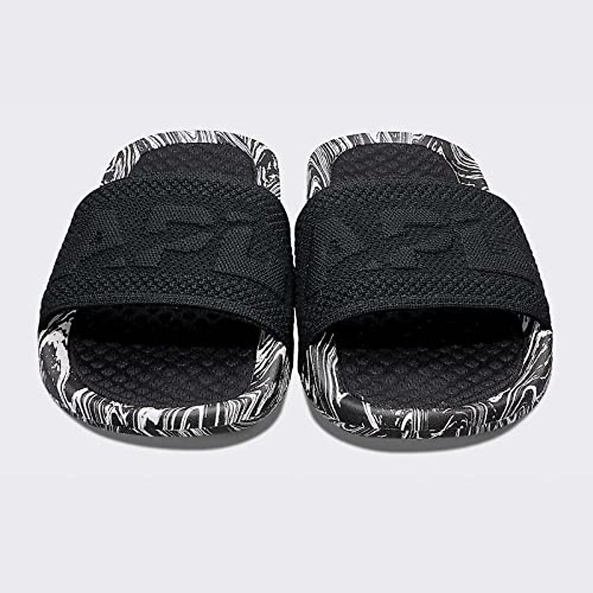 APL: Athletic Propulsion Labs Women's Big Logo Techloom Slide, (6, Black/White/Marble, Numeric_6)