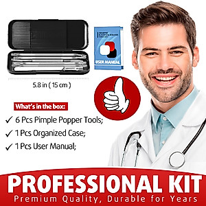 Cbiumpro Blackhead Remover Tools, Pimple Popper Tool Kit, Blackhead Extractor Tool, Zit Popper Tool, Professional Pimple Extractor Tool for Blackhead, Acne, Whitehead, Comedone on Nose - with Case