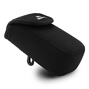 MegaGear MG037 Ultra Light Neoprene Camera Case compatible with Canon PowerShot SX740 HS, SX730 HS, SX720 HS, SX710 HS, SX700 HS, Sony Cyber-shot DSC-HX60V - Black, PU Leather