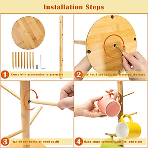 MyLifeUNIT 6 Hooks Mug Holder Tree and 8 Hooks Coffee Cup Holder Large and Small Bundle