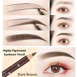 Go Ho 12 PCS Dark Brown Eyebrow Eyeliner Pencils,Sweatproof Eyebrow Pencil,Long-lasting Nice Color Eye Brow Gel Pen Makeup Brow Tint Sticks（Dark Brown）