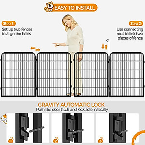 Yaheetech Dog Playpen Outdoor, Indoor Pen for Large/Medium/Small Dogs Animals Portable Playpen for RV Camping Garden Yard 32" Height 16 Panels