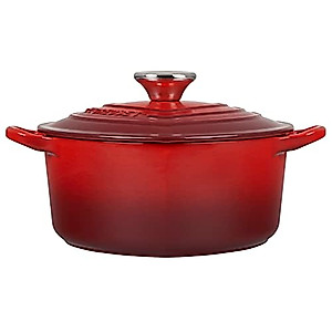 Le Creuset Signature Enameled Cast Iron Figural Heart Cocotte, 2 Quart, Cerise with Stainless Steel Knob