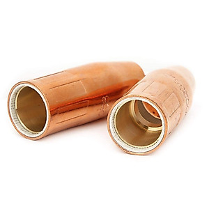 2pcs Welding Gun Nozzles Nozzle 1/2inch Copper CNC Machining Process Welding Consumables for Miller M25/M40 Hobart MIG Gun 200/258