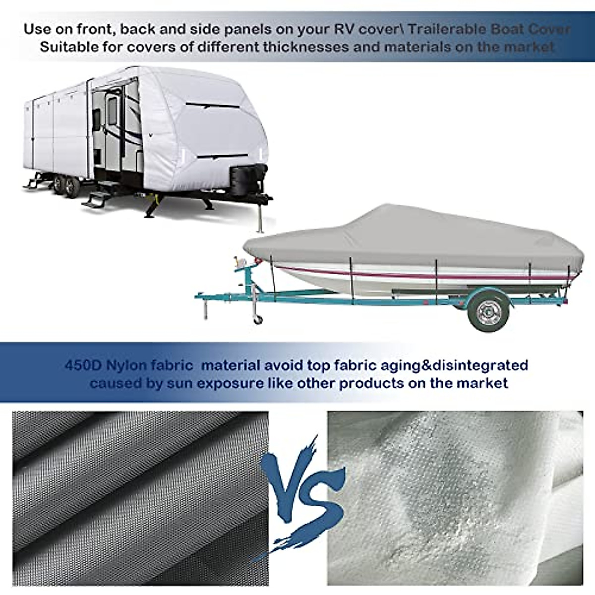 Collyon RV Cover Patch Kit,Self Adhesive Patchfor Sail Tarp Boat Covers and More(3PCS)