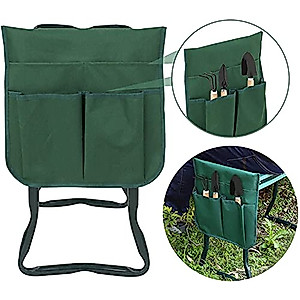 Smartxchoices Folding Garden Kneeler Seat Garden Bench Stool with Handles, Multi-use Pouch, Heavy Duty Yard Gardening Chair with Soft Kneeling Pad,Green