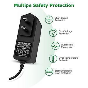 Arkare 12V 1A AC/DC Power Supply Adapter 12Volt Replacement Power Cord Wall Charger AC 100V-240V to DC 12Volt 1Amp 0.5A Transformer for Security Camera BT Speaker GPS Webcam Router Scanner with 10TIPS