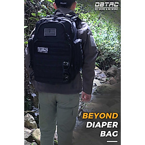 Diaper Bag Backpack for Dad, DBTAC Large Baby Nappy Bag for Men w/Changing Mat, Insulated+Wipe Pockets, Stroller Straps, Black