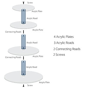 RCZ Décor Cupcake Tower Stand | Acrylic Muffin Tower Fits 36 Cupcakes | 4 Tier Cake Stand for Wedding Cakes, Parties and Décor | Blue