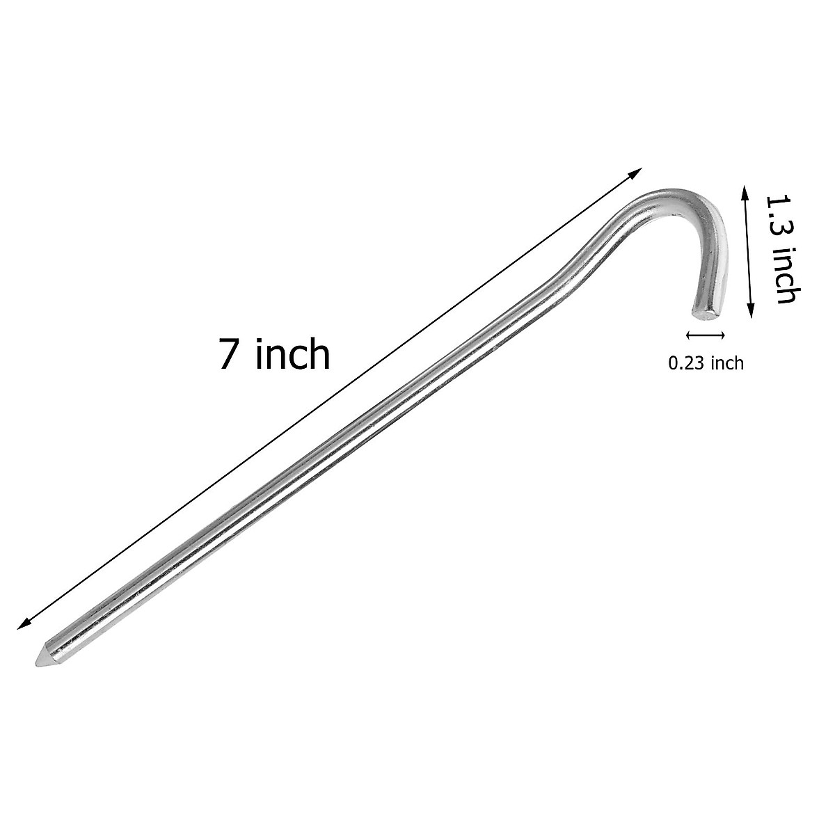 AVLA 40 Pack Tent Pegs, 7 Inch Aluminium Tent Stakes Pegs with Hook, Garden Edging Fence Hooks, Landscape Pins, Camping Pegs for Pitching Camping Tent