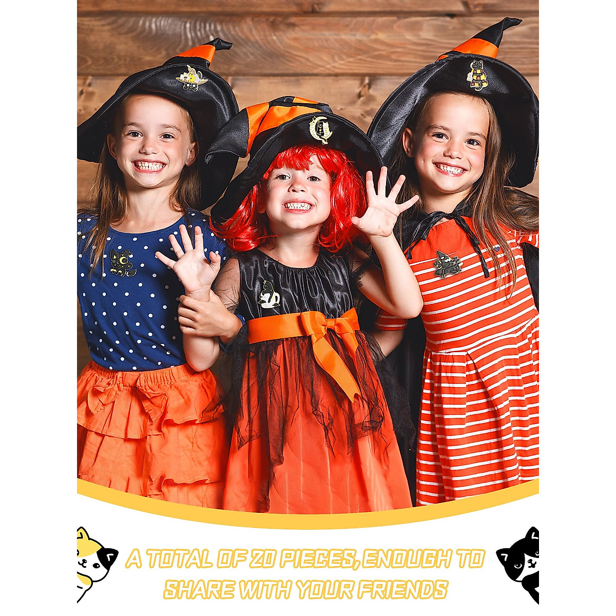 Ferraycle 20 Pieces Cat Enamel Pins Bulk for Backpack Cute Enamel Brooch Pins Set Black Cat Lapel Pins Witchy Enamel Brooch Pins for Women Men Girls DIY Badges Clothing Jacket Bags Halloween Gifts