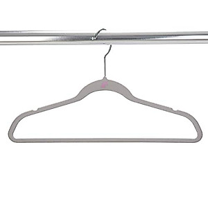 Simplify Kids 25 Pack Velvet Hangers, Slim Non Slip Design, Space Saver, Colors to Match Any Baby Nursey, White, 25 Count