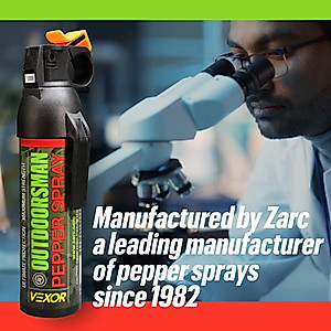 VEXOR® Outdoorsman 9.2 oz. Pepper Spray 25-Foot Range for Ultimate Protection from Zarc™, 2-Pack