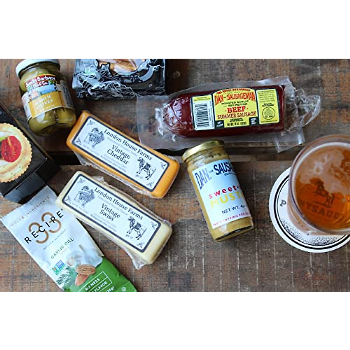 Dan the Sausageman's Kodiak Gift Basket Featuring Beef Summer Sausage, Nut Assortments, Cheese and Mustard. Great for Back to School, Thank You and Appreciation Gifts.