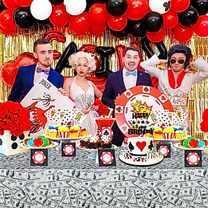 PHOGARY 3 Pieces Money Table Cloth Money Theme Party Decorations, Bill Dollar Signs Tablecloths Money Table Covers for Birthday Casino Wedding Retirement Anniversary Graduation Party Supplies