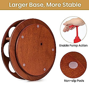 THYGIFTREE Rotating Coffee Syrup Organizer 9 Bottles Coffee Syrup Rack for Countertop Wood Syrup Bottle Holder Stand for Coffee Bar Station, Turntable Wine Display Tray