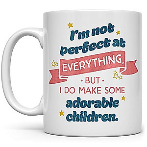 Funny Mom Dad Coffee Mug, Fun Tea Cup for Women Men Him Her, Birthday Gift for Parents, Present from Daughter Son Kids