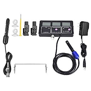 6-in-1 EC CF MV Water Quality Tester, -116 Water Quality Monitor Multi Parameter Meter for Aquariums Hydroponics (110V US Plug)