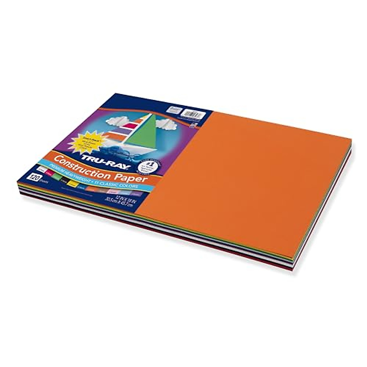 Tru-Ray Sulphite Construction Paper, 12 x 18 Inches, Assorted Color, 120 Sheets
