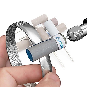 𝐋𝐮𝐨 𝐤𝐞 10 Pcs Mixed Grit Sandpaper Rolls Set,3/32 Inch Shank Abrasive Sanding Sleeve for Rotary Tool