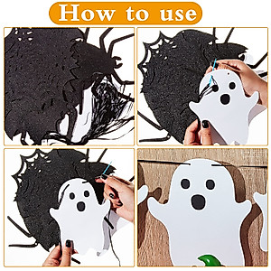 39 Pieces Halloween Decorations Black Glittery Bat Banner Spider Ghost Garland 3D Bat Wall Stickers Hanging Bat Banner for Halloween Party Haunted House Decoration Indoor Outdoor Mantel Supplies