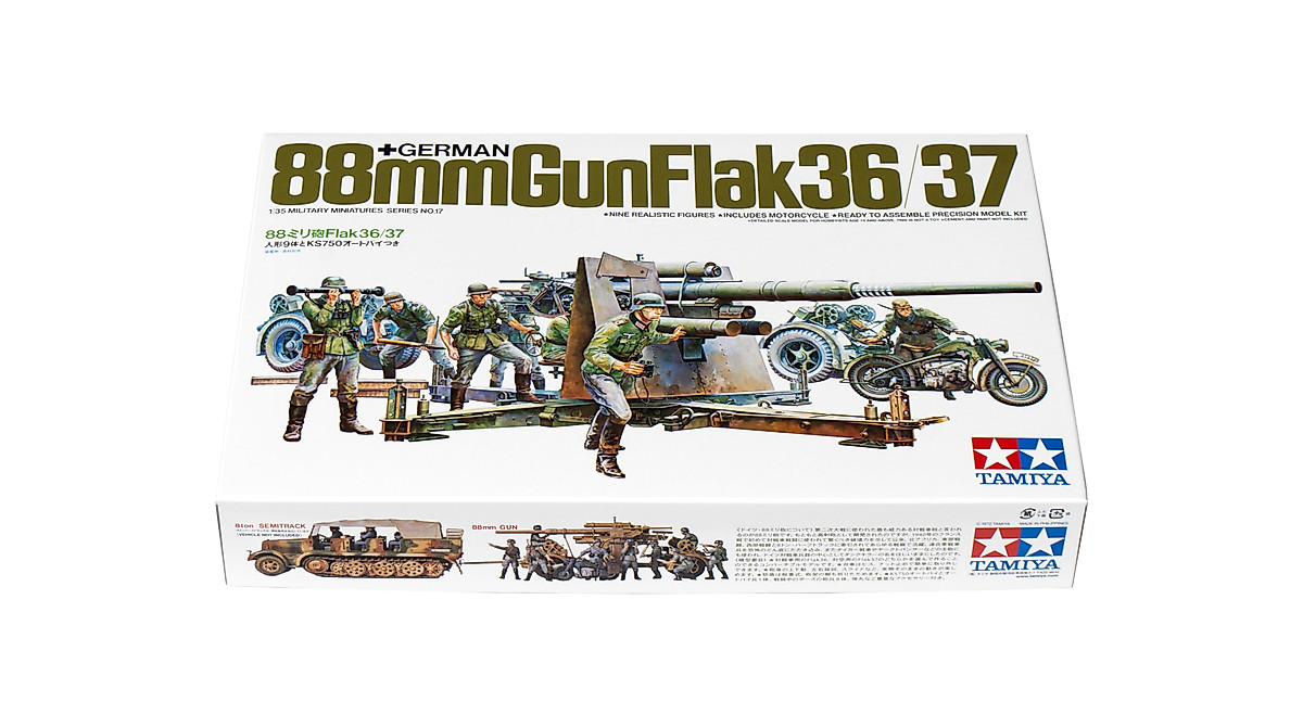 German 88mm Flak 36.37 Model Kit by Tamiya | Detailed 1/35 Scale ...