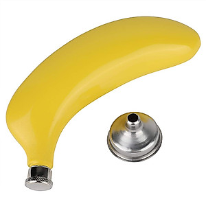 Joyzan Pocket Hip Flask, Stainless Steel Leak Proof Funnels Banana Shaped Portable Alcohol Whiskey Rum Vodka Drink Bottle Wine set Liquor Men Traveling Fishing Hunting Hiking Camping Women Gift 5oz