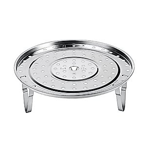 Steamer Rack 8.5 Inches 304 Stainless Steel Steaming Rack Steam Tray with Removable Legs for Steamer Cookware Instant Pressure Cooker Multi-functional Steamer Basket