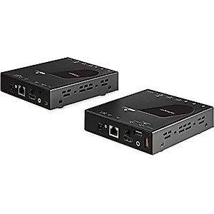 StarTech.com HDMI KVM Extender Over IP - 4K 30Hz HDMI 2.0 & USB Over IP LAN or CAT5e/CAT6 Ethernet (100m/330ft) - Remote KVM Switch/Console Transmitter/Receiver Extender Kit, TAA (SV565HDIP)