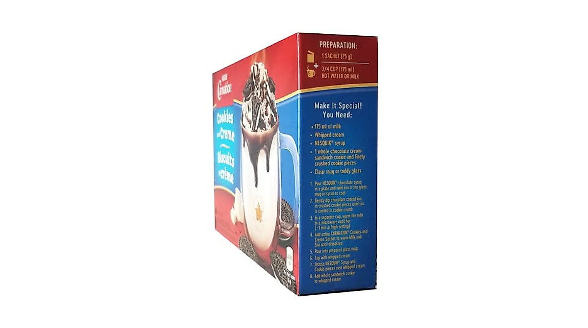 Nestle Carnation Cookies & Creme Hot Chocolate Mix - 7 Sachets