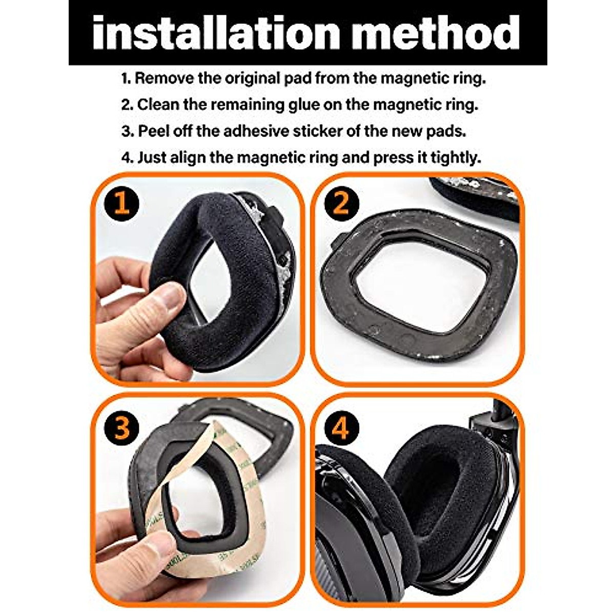 A50 Ear Pads Headband Compatible with Astro A50 a50 Gen 3 Gen 4 Gaming Headset I Replacement Ear Cushions I Velour (Not Suitable for Astro A50 Gen 1 Gen 2)